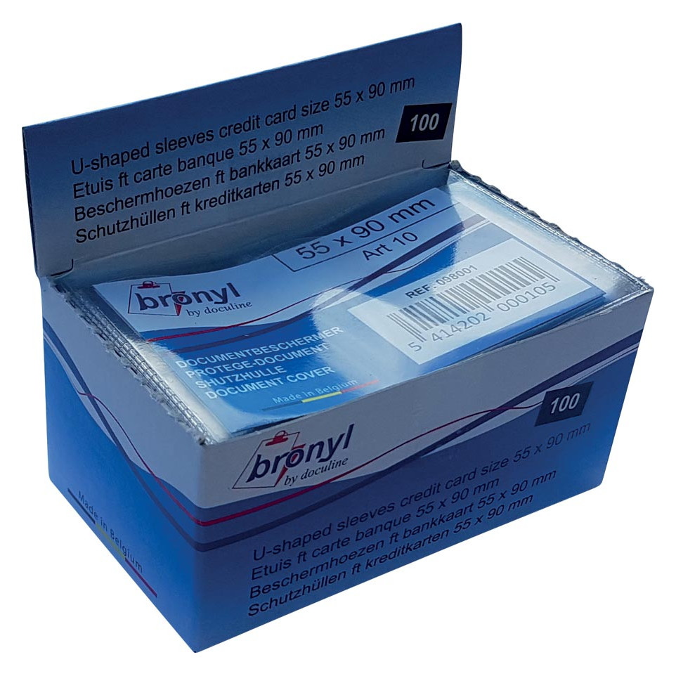 Bronyl étui en U en PVC transparente de 140 microns, ft carte de crédit ...