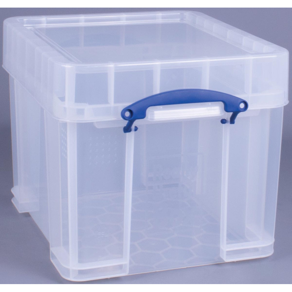 Really Useful Box 35 l, couvercle XL, transparent, emballé individuellement en carton