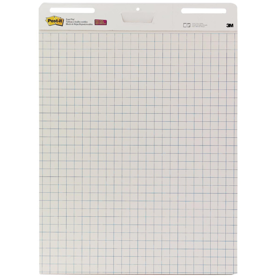 Post-it meeting chart, ft 63,5 x 77,5 cm, quadrillé, 30 feuilles ...