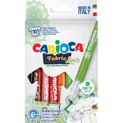 Carioca feutre textile Fabricliner, boîte de 10 pièces en couleurs ...