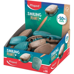 Maped Smiling Planet taille-crayon Pulse, 1 trou, présentoir de 28 pièces