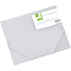 Q-CONNECT farde à rabats, A4, 3 rabats et élastiques, PP transparent ...