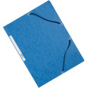 Q-CONNECT farde à rabats, A4, 3 rabats et élastiques, carton, bleu