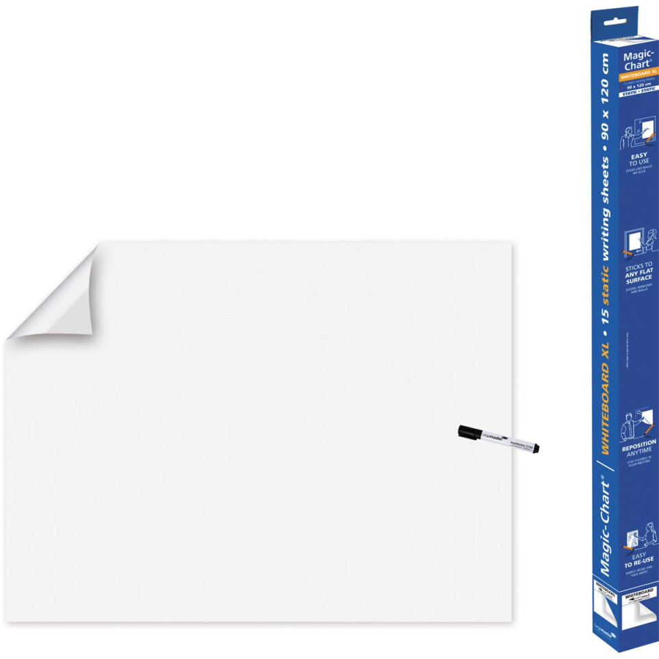 Legamaster Magic-Chart film tableau blanc, ft 90 x 120 cm, blanc, uni ...