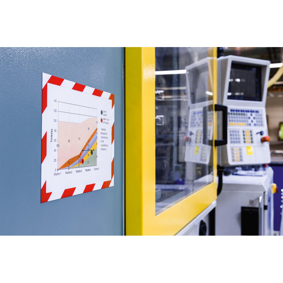 Durable Duraframe Magnetic Security ft A4, rouge/blanc, 5 pièces