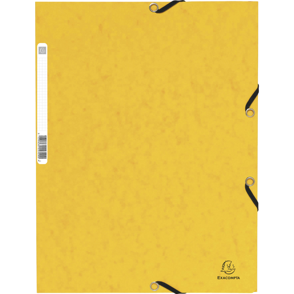 3-flap folder with elastic straps 355 gsm hard glazed mottled ...