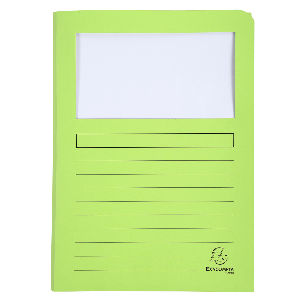 Exacompta 'Super' Zero Plastic Expandable Window Folders, A4/ Pc.