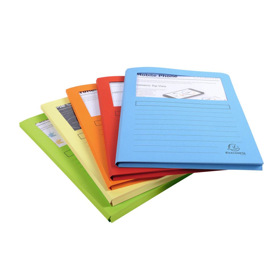 Exacompta 'Super' Zero Plastic Expandable Window Folders, A4/ Pc.