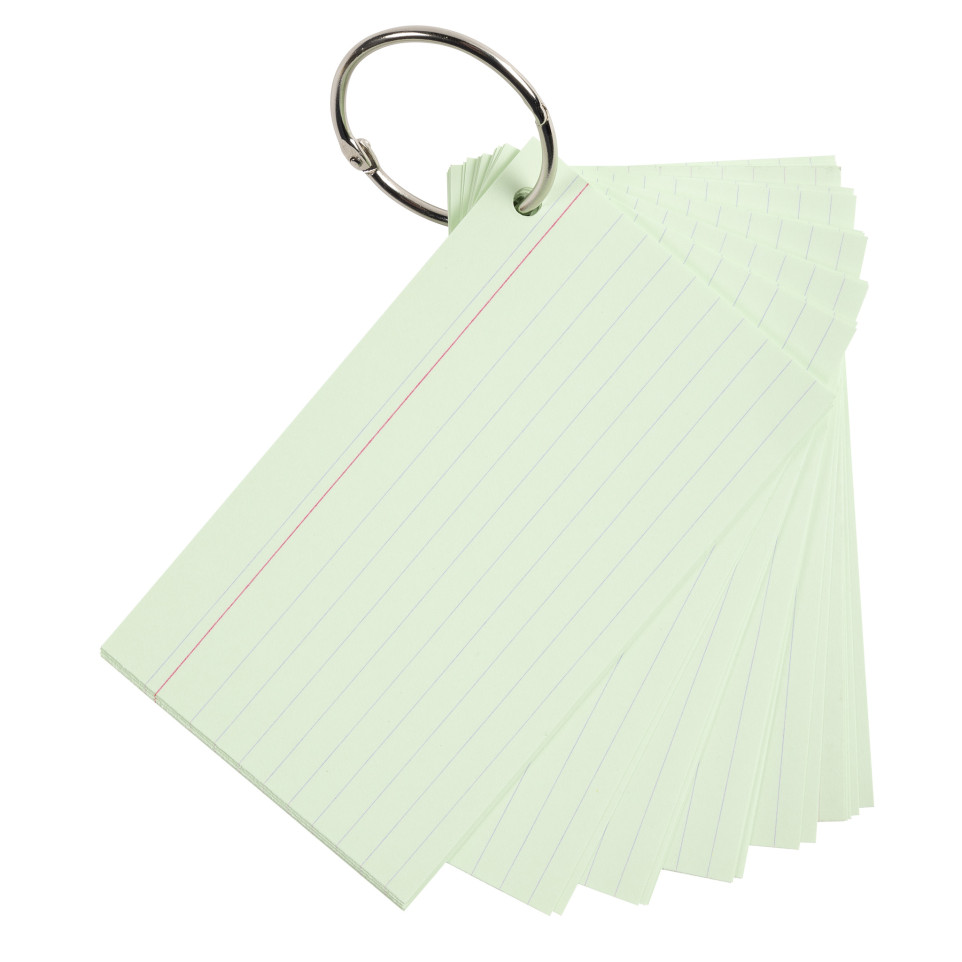 Pk50 Flashcards A6 l-ined 5 ass.colors / 1 Pc.