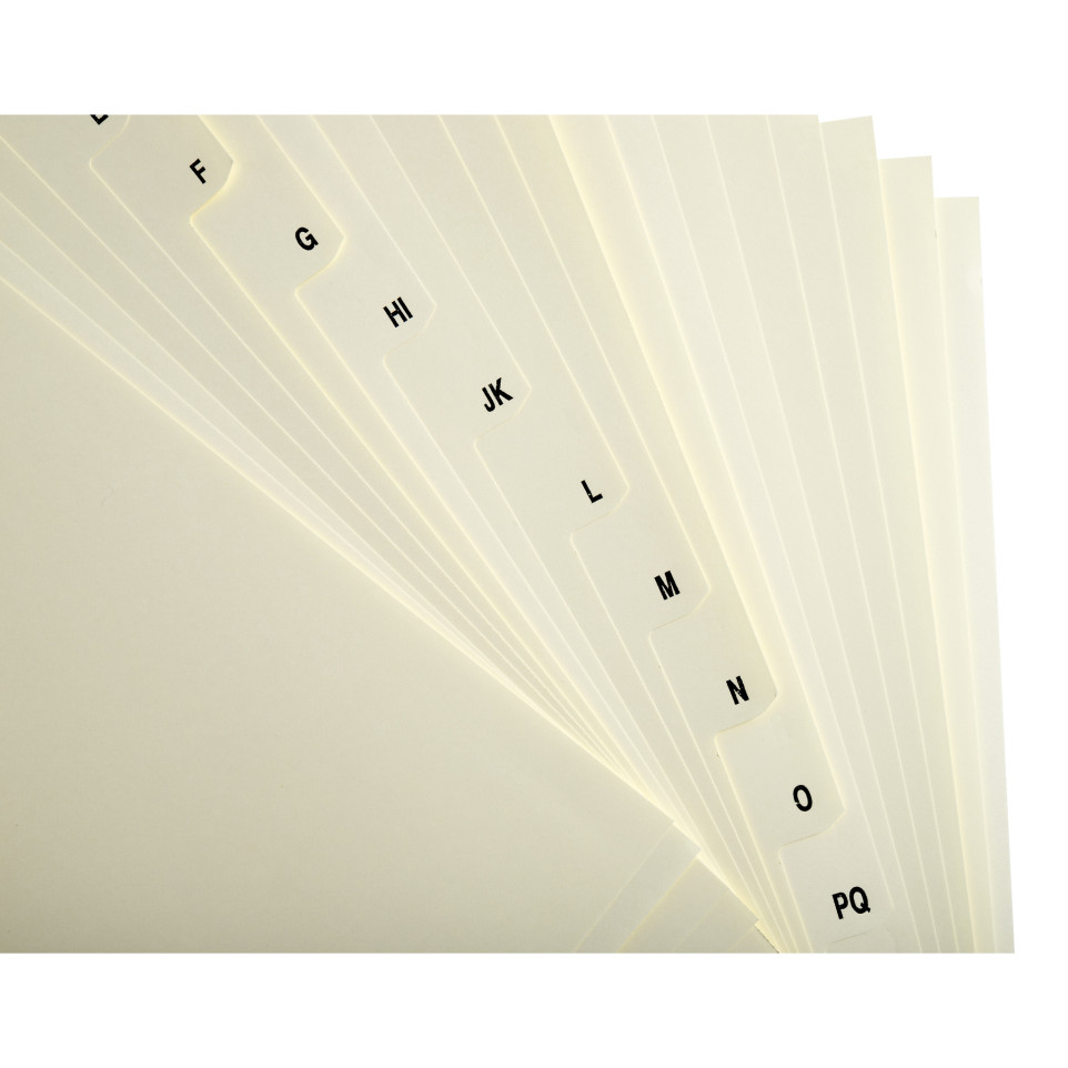 Intercalaires imprimés Carte peau 155g 20 positions de A à Z - A4/ Pce