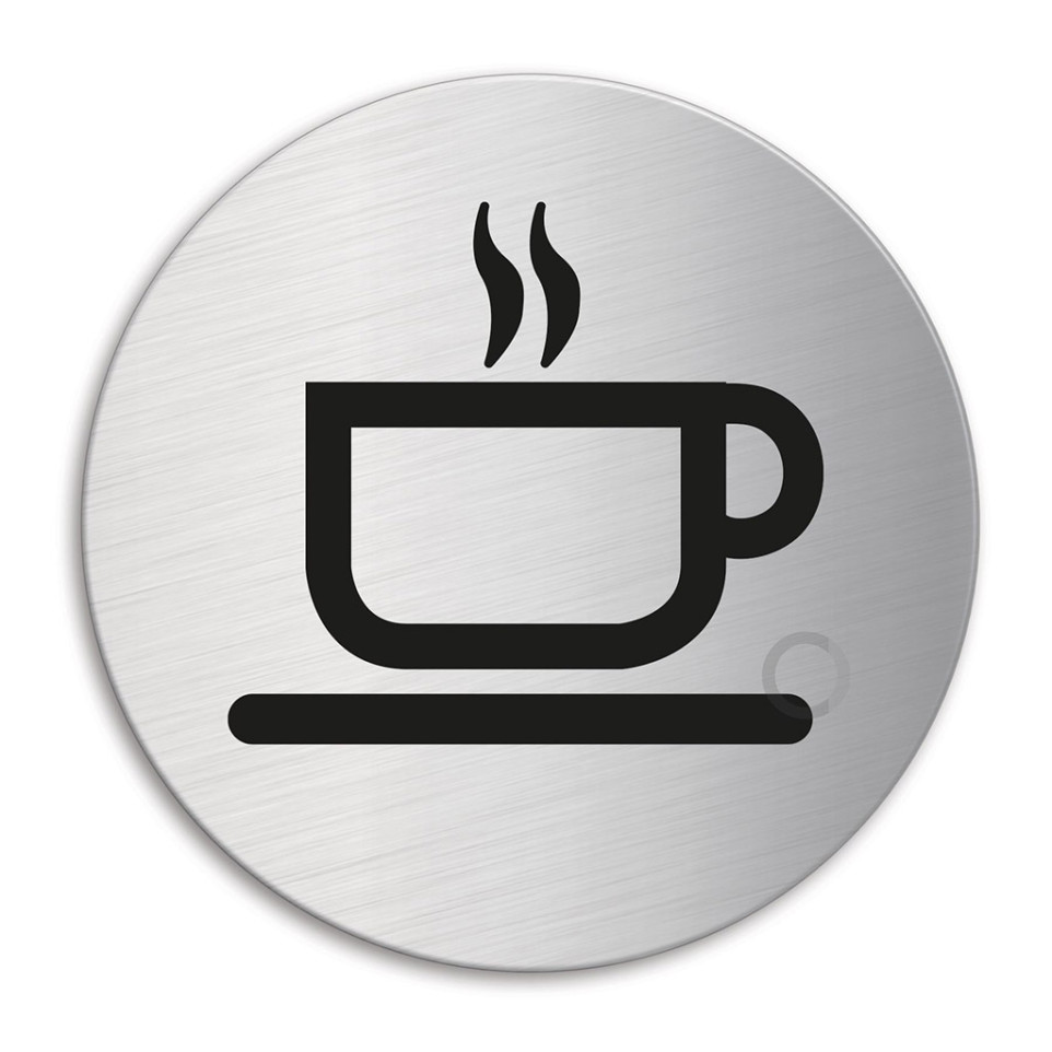 Pictogramme "break room" inox auto-adhésif Ø100mm épaisseur 1mm / pce