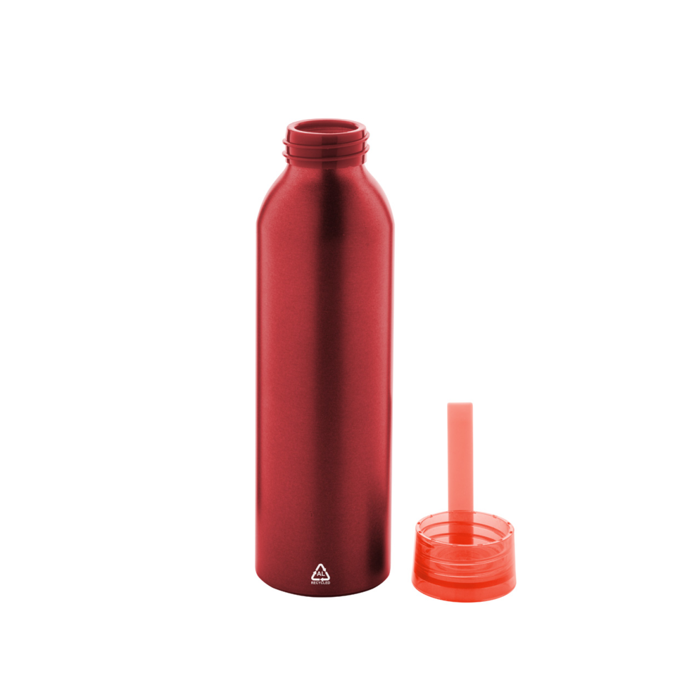 Ralusip red recycled aluminium bottle