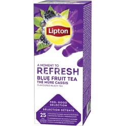 Lipton thé Feel Good Selection, thé noir mûre et cassis, boîte de 25 ...