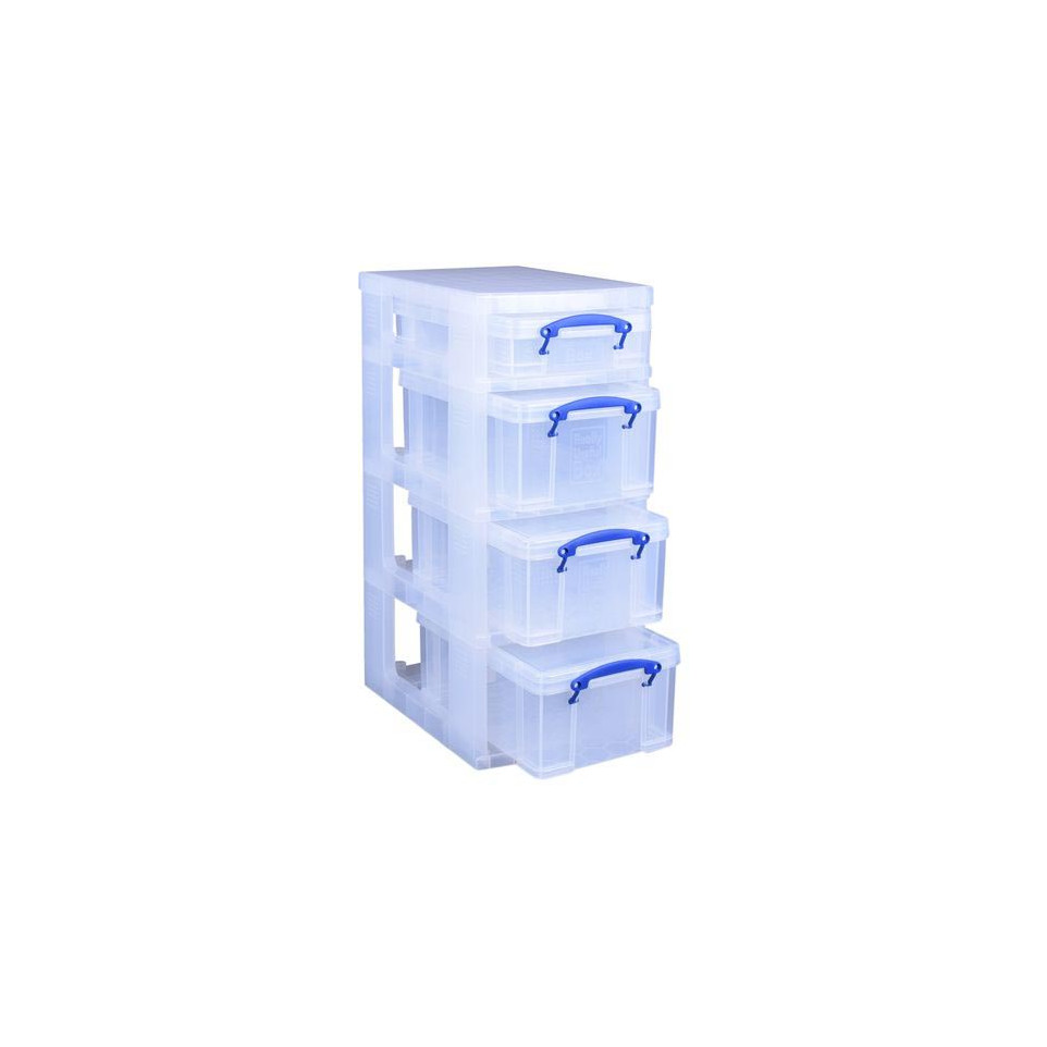 Really Useful Box trolley avec 4 boîtes de rangement, noir