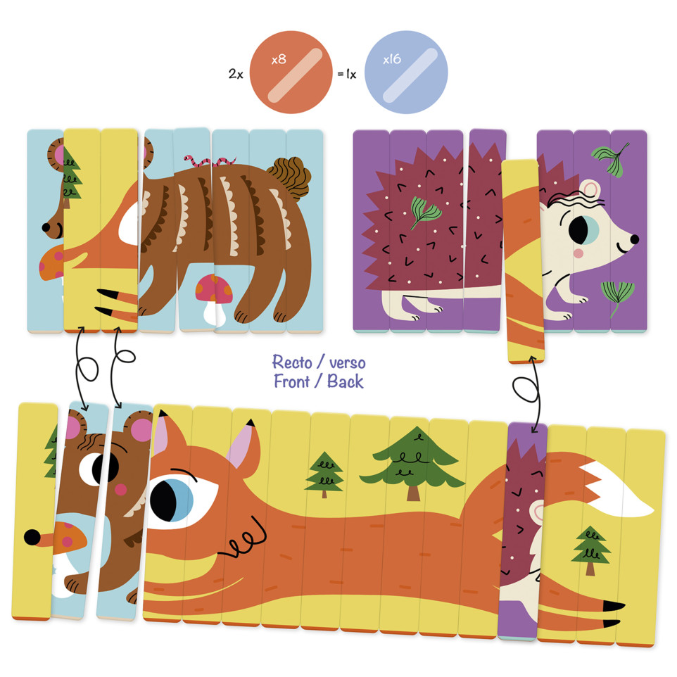 Puzzles Sticks, Animaux de la forêt/ Pce