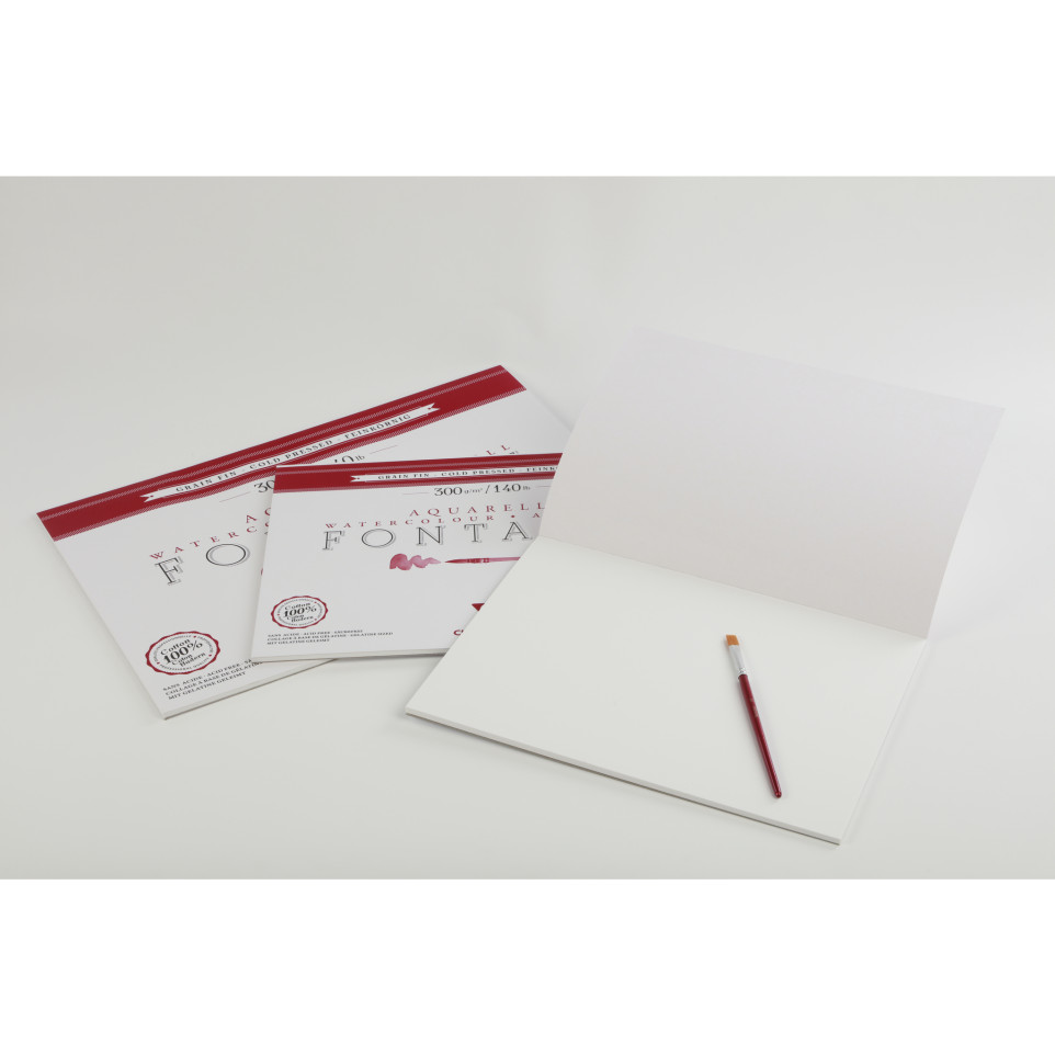 Fontaine bloc collé 1 côté 10F 26x36cm 300g grain fin/ Pce