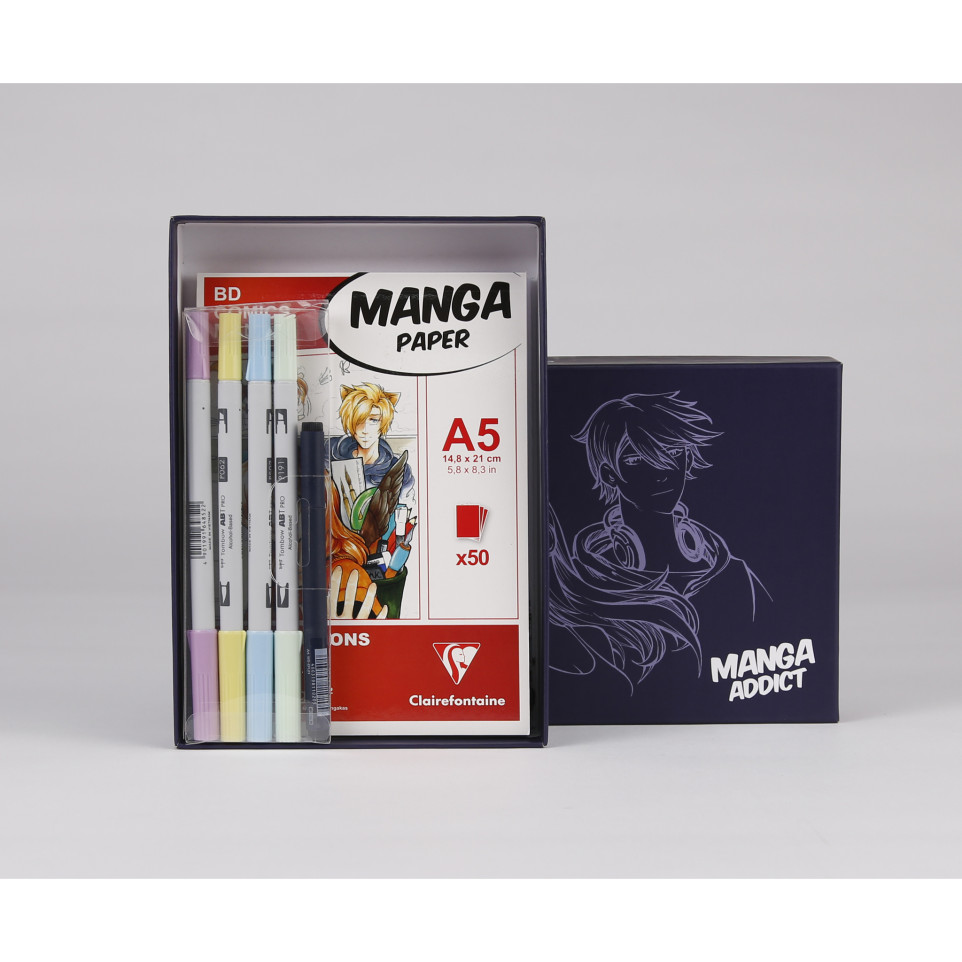 Manga Addict coffret spécial bloc collé Manga Layout 50F A5 100g et ...