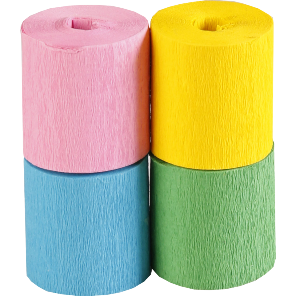 Clairefontaine Crepe Paper Strips, 5cmx10m, Spring Assortment/ Pc.