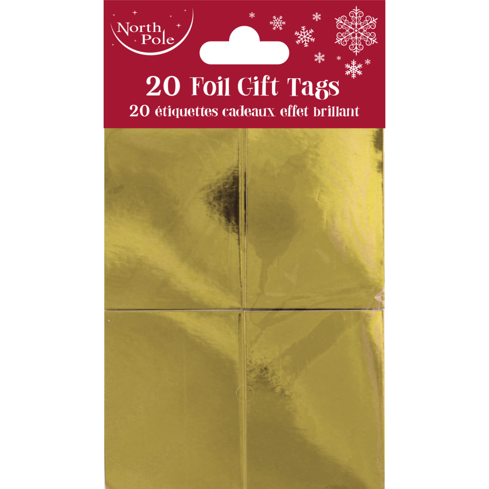 *Set 20 étiq. cadeau-x effet brillant, Or/ Pc.