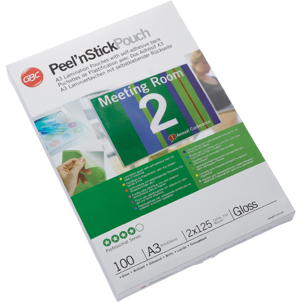 GBC Peel'nStick pochette à plastifier ft A3, 250 microns (2 x 125 ...