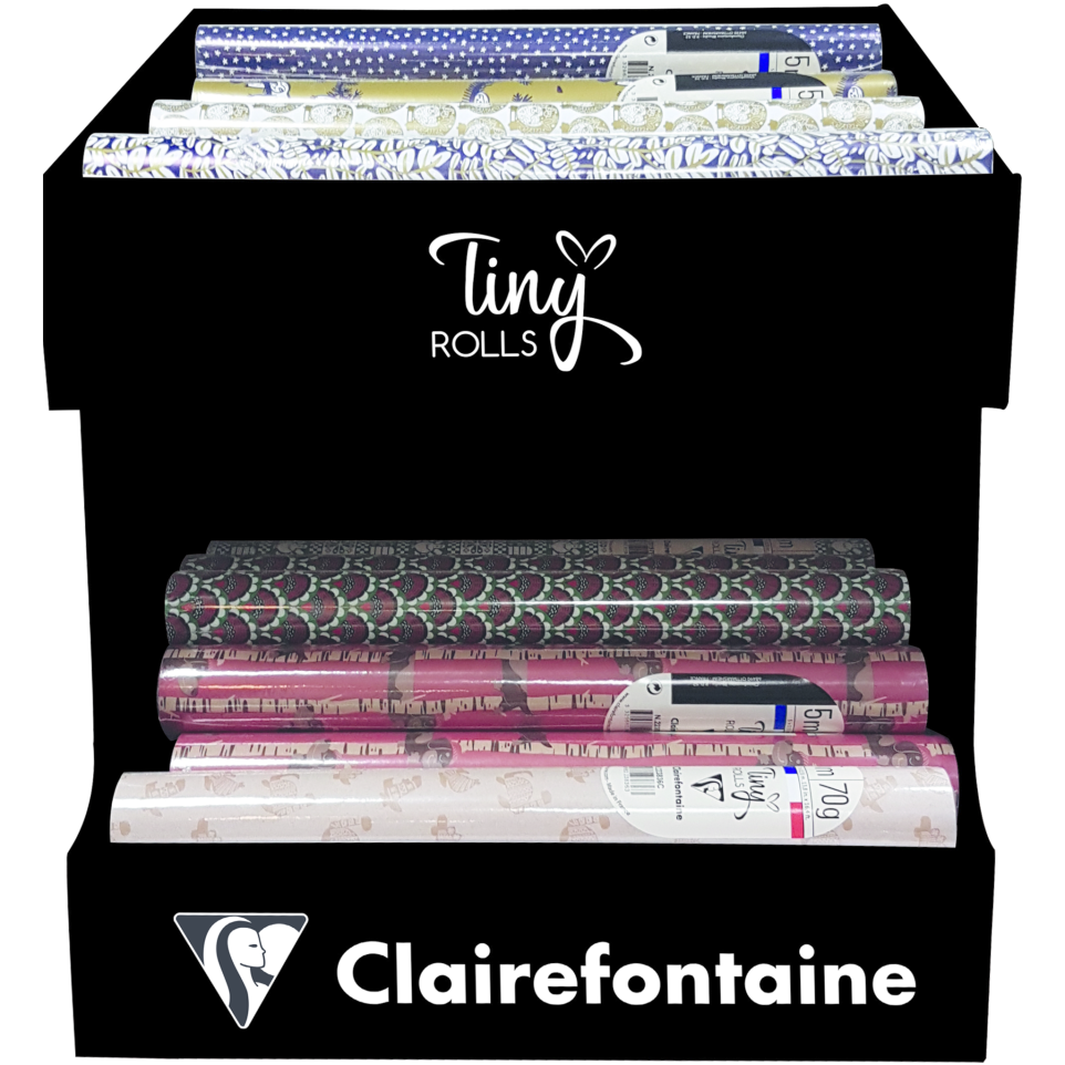 Présentoir carton, tiny rolls, 40 rlx/ Pce