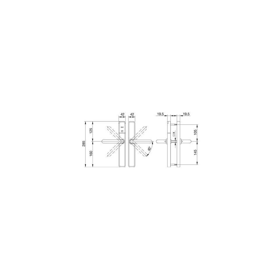 Garniture Salto XS4 ONE étroite aveugle Mifare DESfire BLE blanc / pce Garniture Salto XS4 ONE étroite aveugle Mifare DESfire BLE blanc / pce