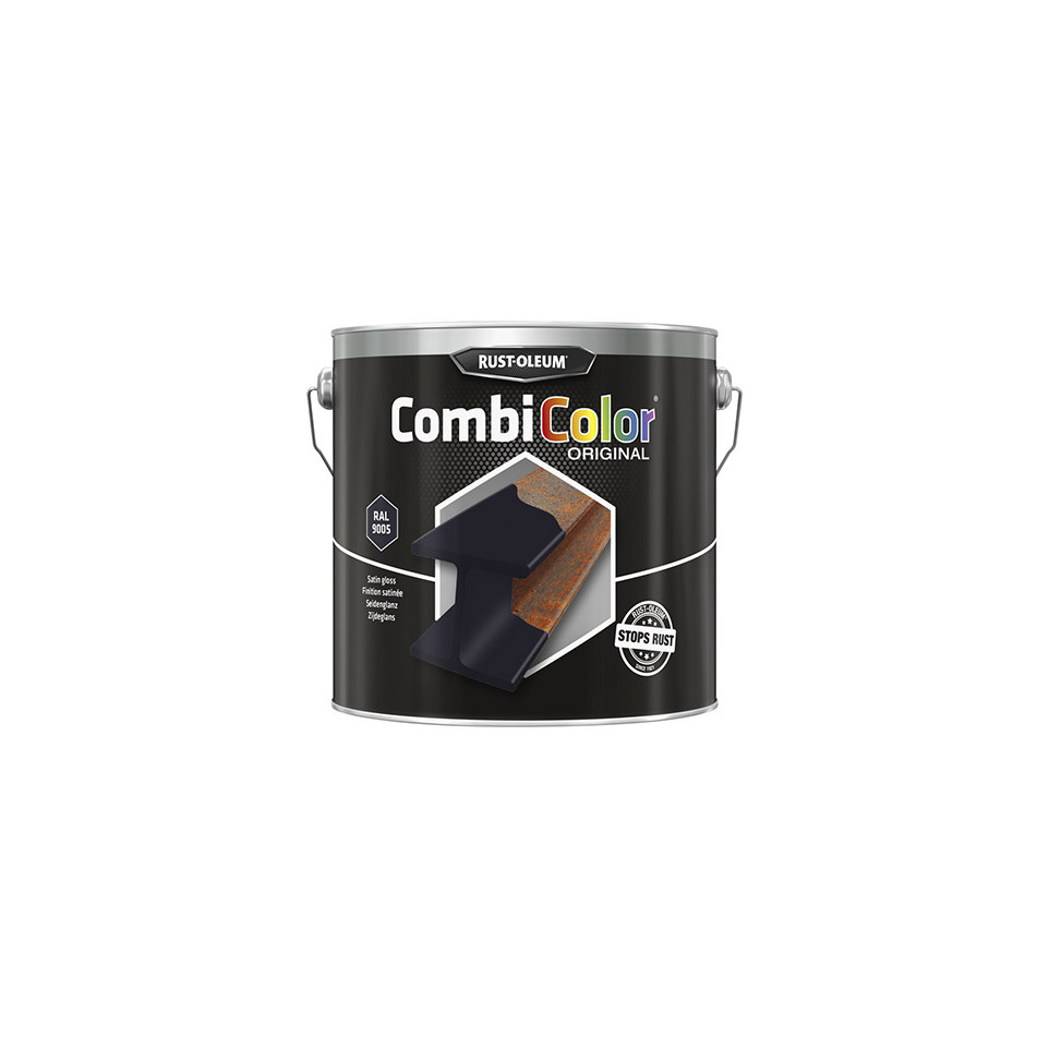 Peinture pour métal CombiColor noir satiné 250 ml / 250ml