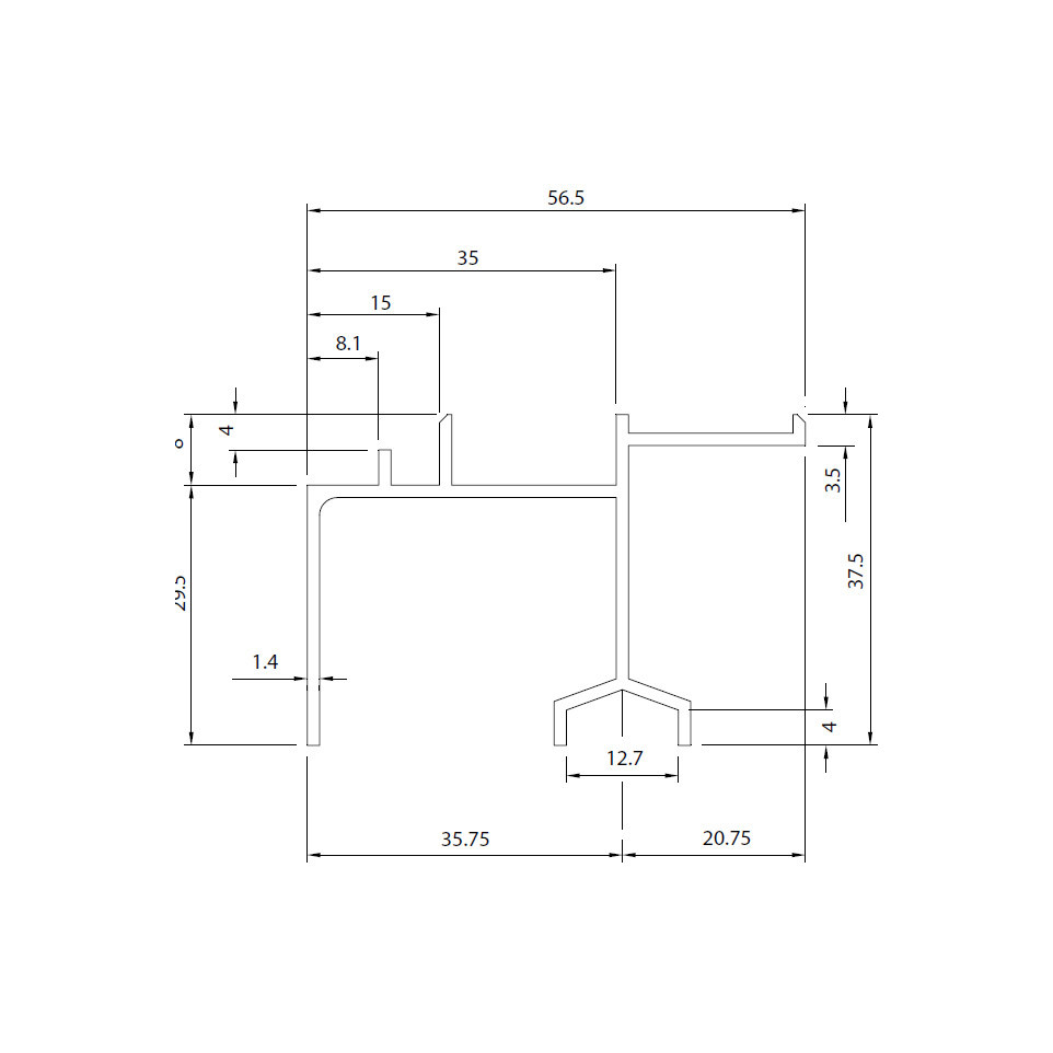 Profil guide supérieur 11095 aluminium à visser pour coulissant et ...