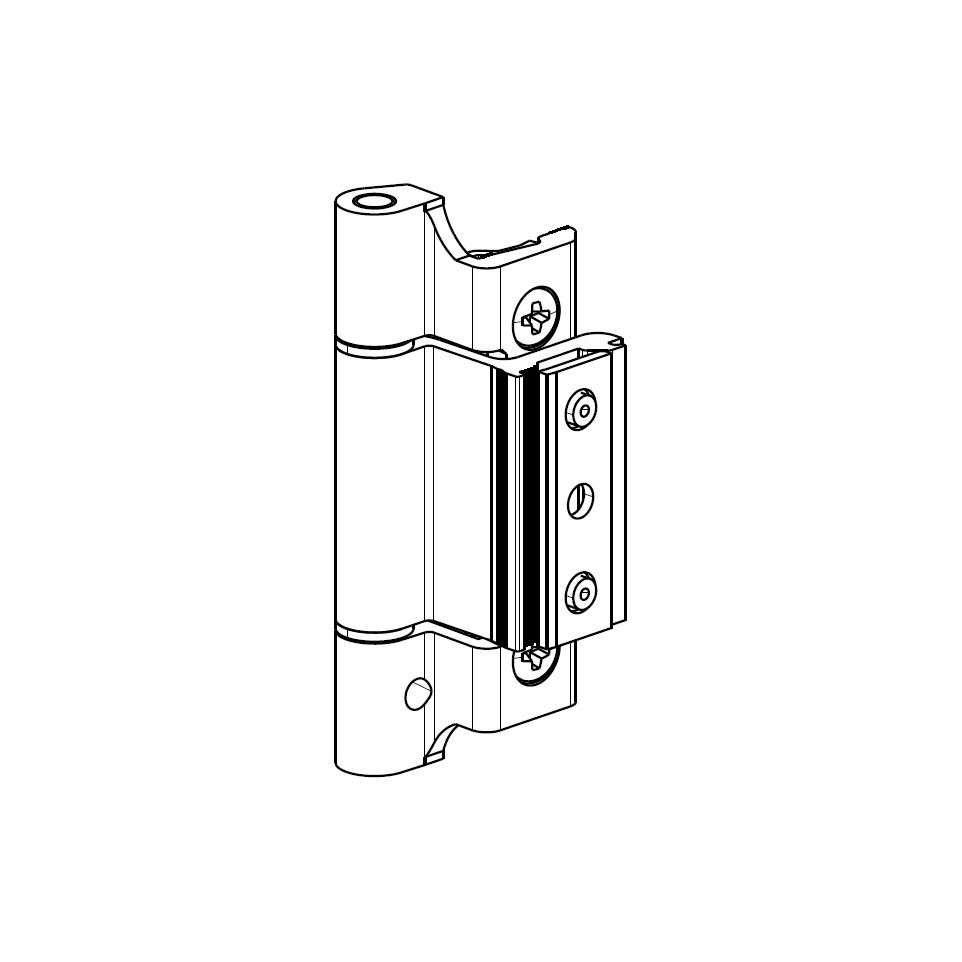 Paumelle à trois lames GRIP 9826 pour châssis aluminium 58-GR blanc ...