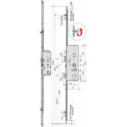 TRIMATIC modulair meerpuntslot met hendelbediening en 2 ronde rollen ...