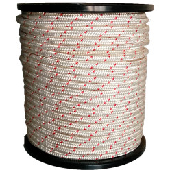 Rouleau corde Polyester tressé marquée Rouge 8mm x 100m / 100m