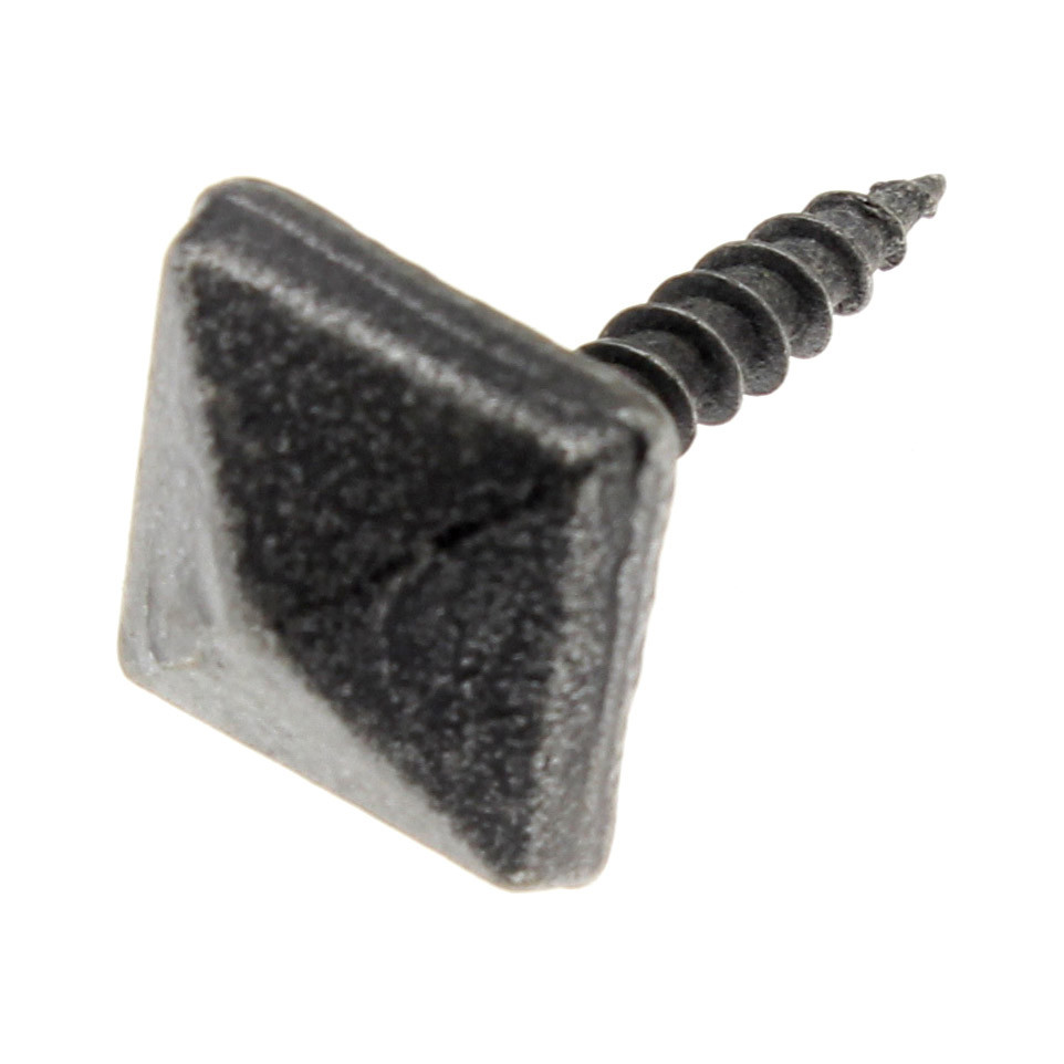 Clou décoratif tête carrée à visser noir 15mm / pce