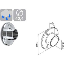 Platine murale à visser pour tube Ø42,4mm inox 316 / pce