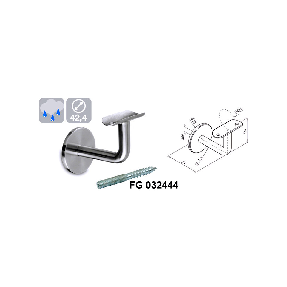 Leuninghouder voor wandmontage, onzichtbare bevestiging, roestvrij ...