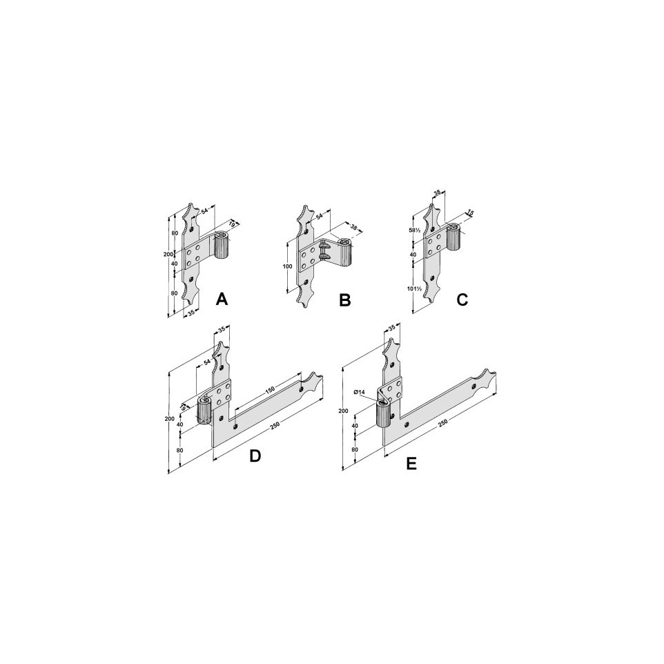 Penture équerre simple TORBEL en ALU noir droite D penture équerre ...