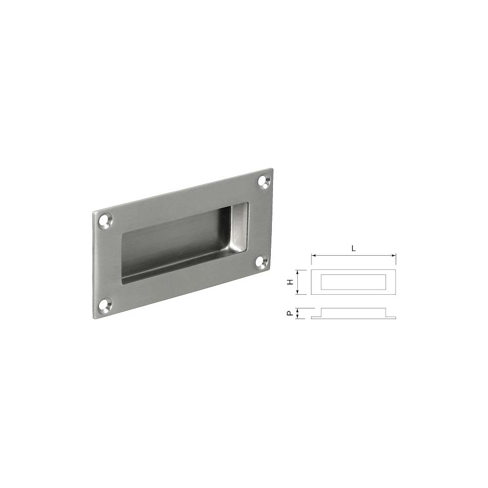 Cuvette rectangle intérieur carré en inox / pce