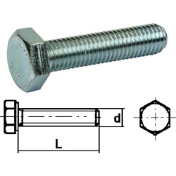 Boulon acier 8,8 zingué filet total DIN 933 Ø8x20mm / 200pce