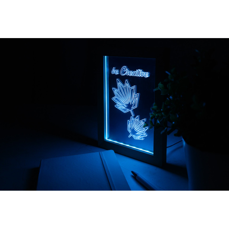 Woodiframe natural transparent LED light trophy