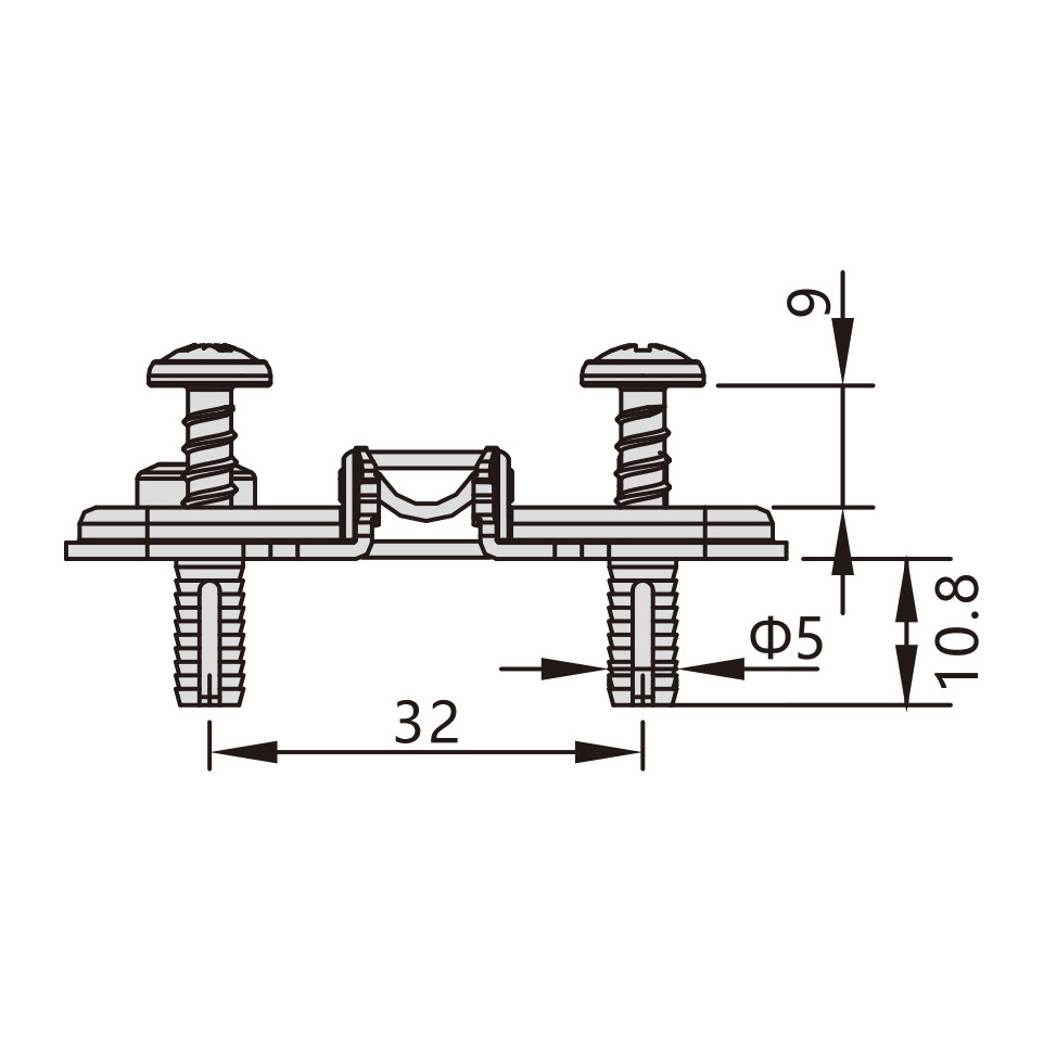 Plaque de montage cruciforme Pivot-Star nickelée avec vis spéciales et ...