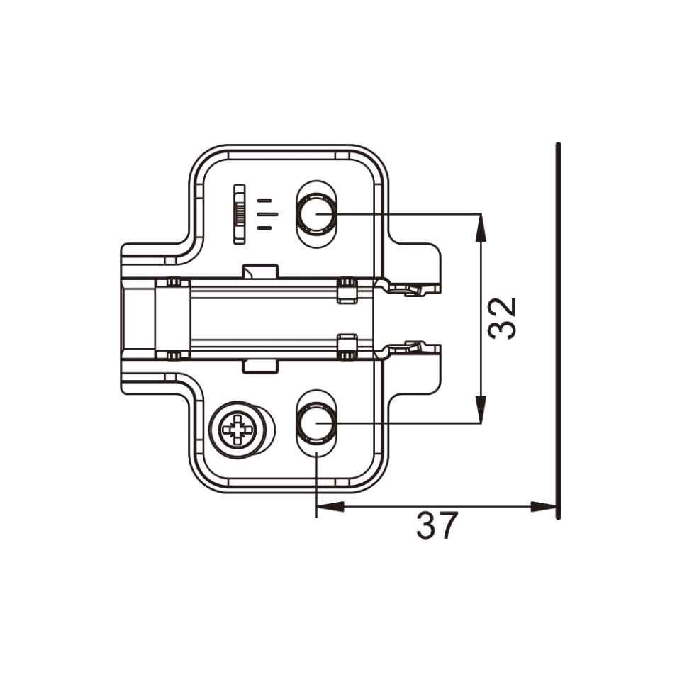 Plaque de montage cruciforme Pivot-Star nickelée avec vis spéciales et ...