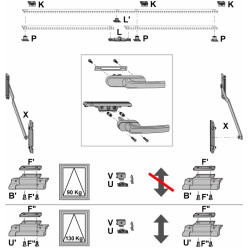 Gâche pour élément de compression simple ouvrant ALU 400i / pce