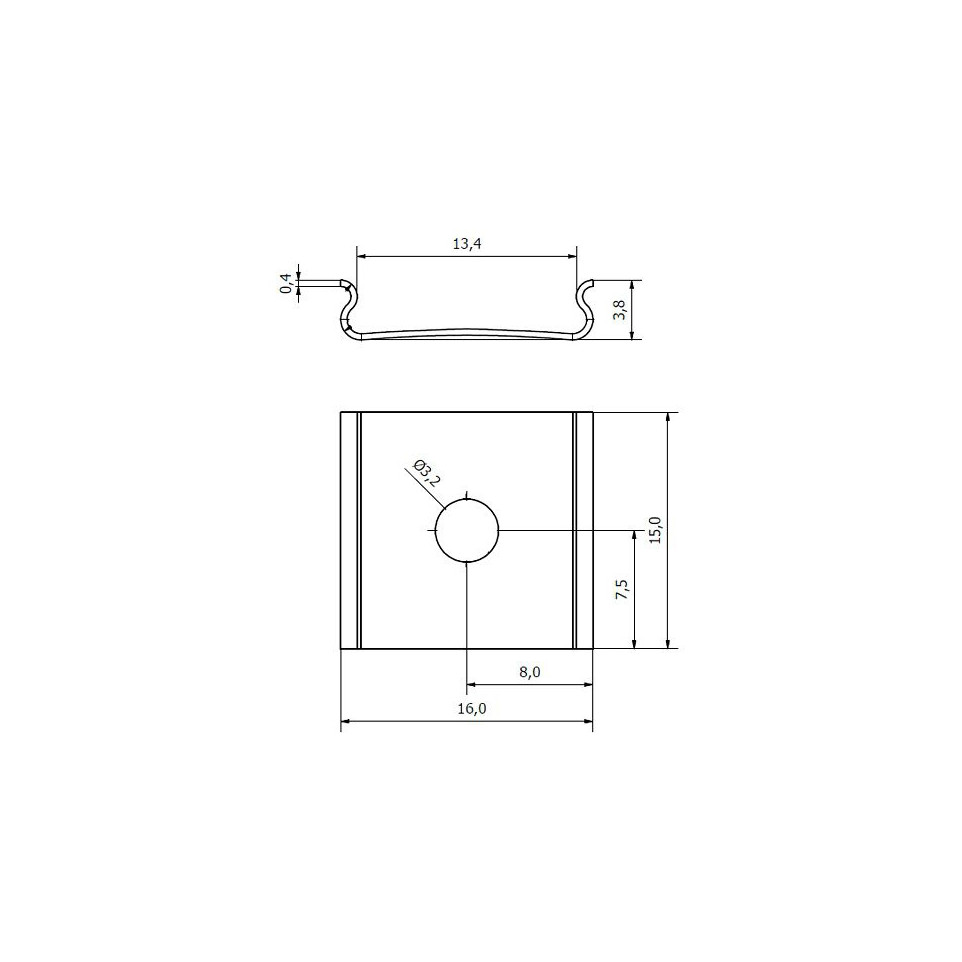 Schroefbeugel voor Line, Line Mini, Tri-Line Mini profiel in staal / pce