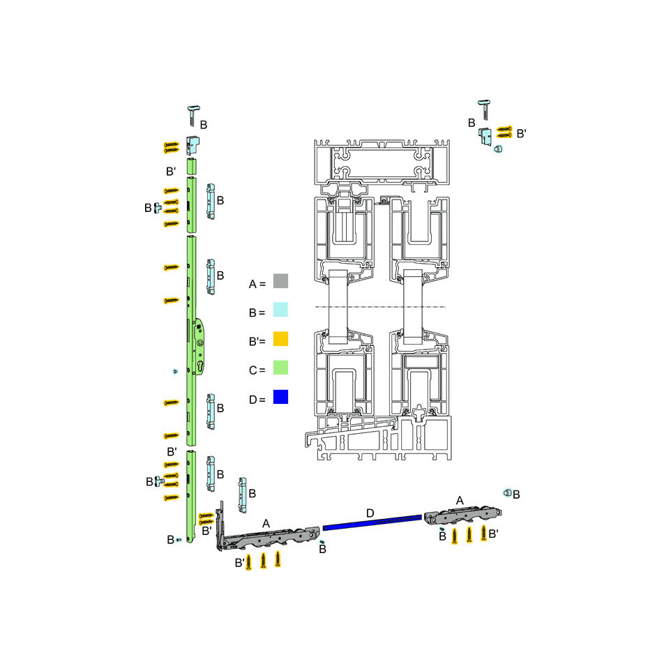 Goujon supplémentaire Shuco CORONA CT70 schéma A + schéma C 11 / pce