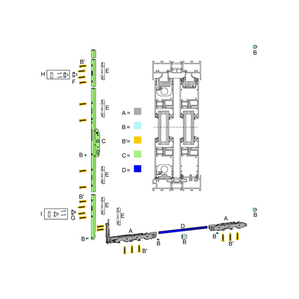 Goujon supplémentaire Hautau HS 300 Thyssen-Sapa C125-Schuco SI82 14mm ...