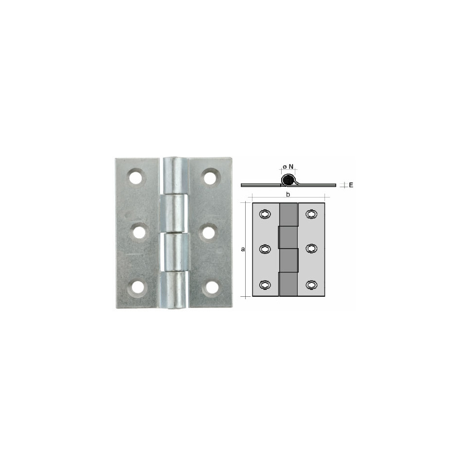 Fiche rivée à noeuds HGD n°58 2"1/2 63,5 x 52 x 9,6mm / pce