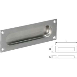 Cuvette moyen rectangle intérieur arrondi en inox / pce