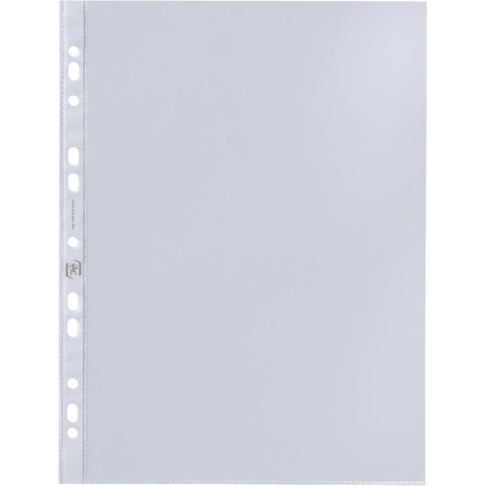 Oxford pochette perforée, A4, en PP clair, 11 trous, 50 microns, paquet ...