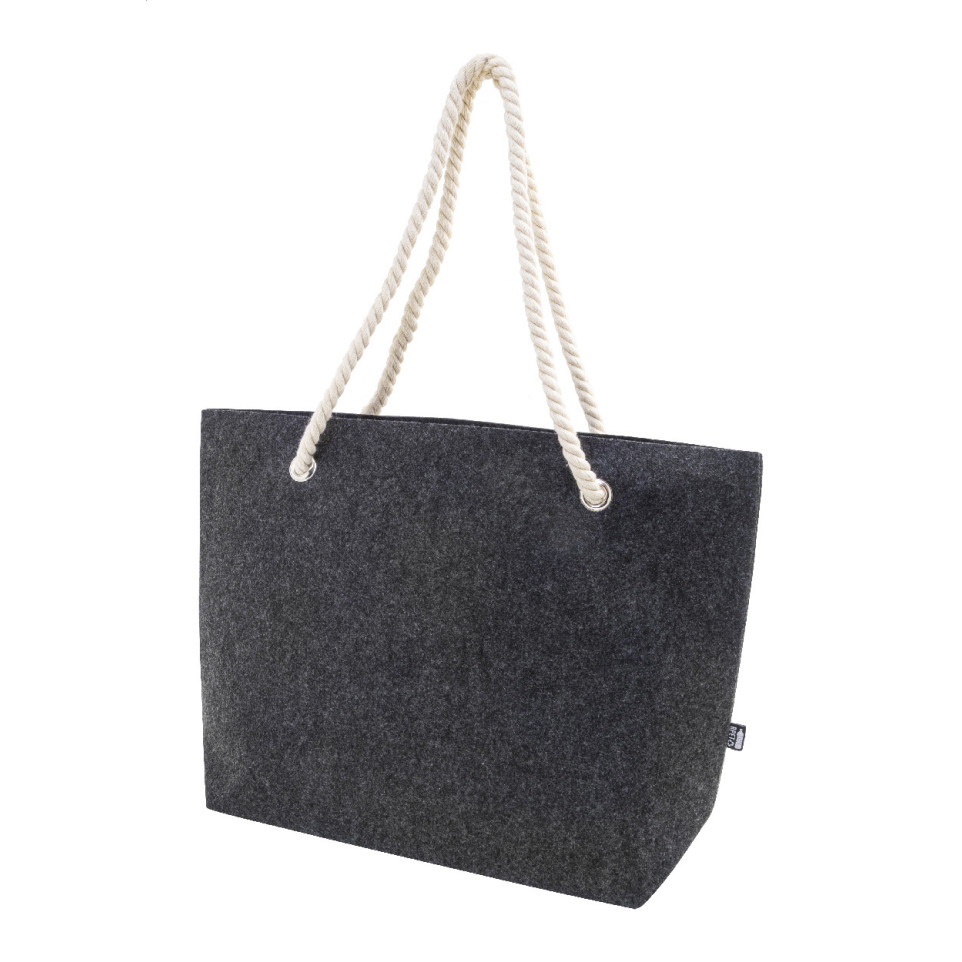 Refelt Beach gris foncé Sac de plage en RPET
