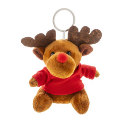 Julren multi-couleurs Porte-clés renne de Noël en peluche