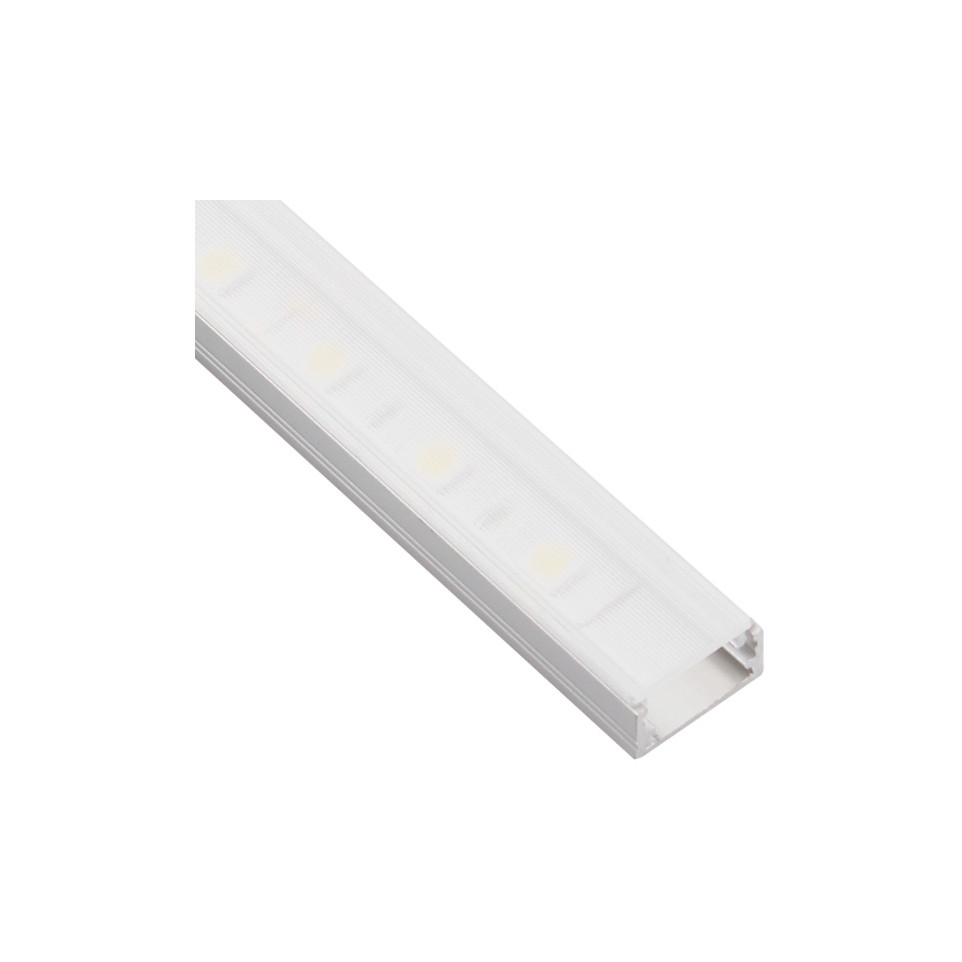 Profil Led appliquer Line mini 14x7mm alu anodisé + cover opal / 2m